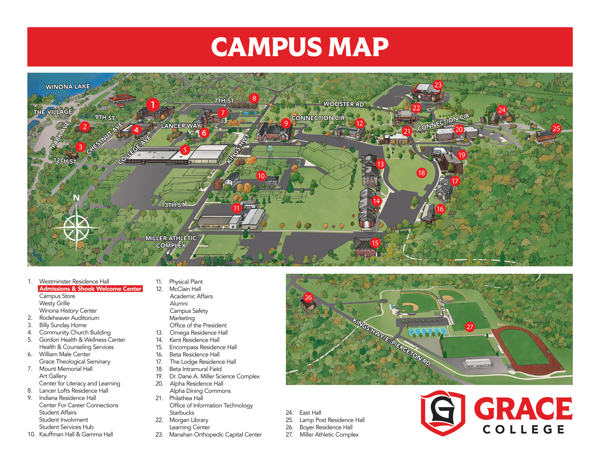 Campus Map & Directions - Grace College